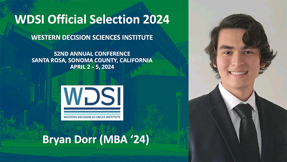 Prestigious WDSI Conference Selects MBA Student Paper for Presentation