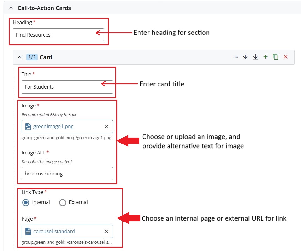 Division Landing Page Instruction