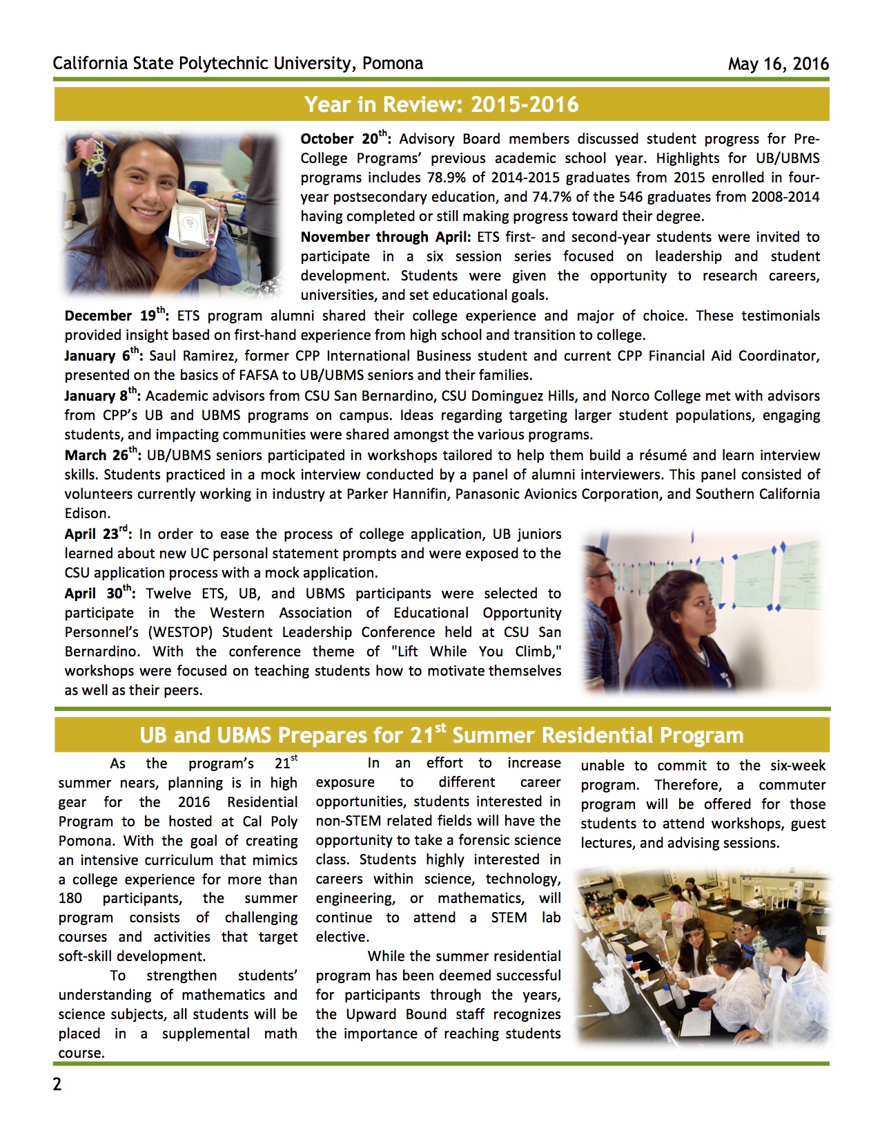Pre-College Newsletter