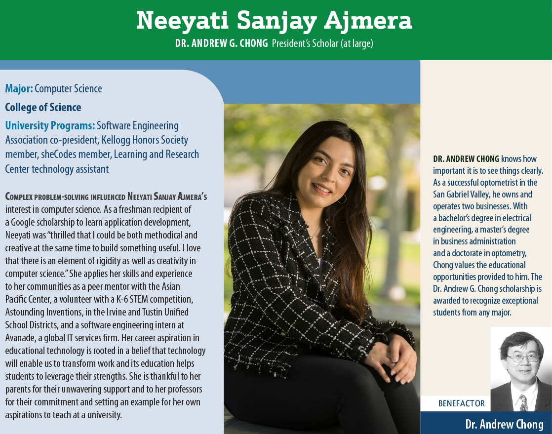 2020-2021 President’s Scholars - College of Science